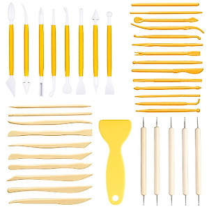 38Pcs Polymer Clay Tools for Kids, Pottery Clay Sculpting Tools Plastic Pottery Carving Tools Clay Modelling Tools Sculpture, Modelling Clay, Polymer, Ceramic, Embossing for Adults, Beginners