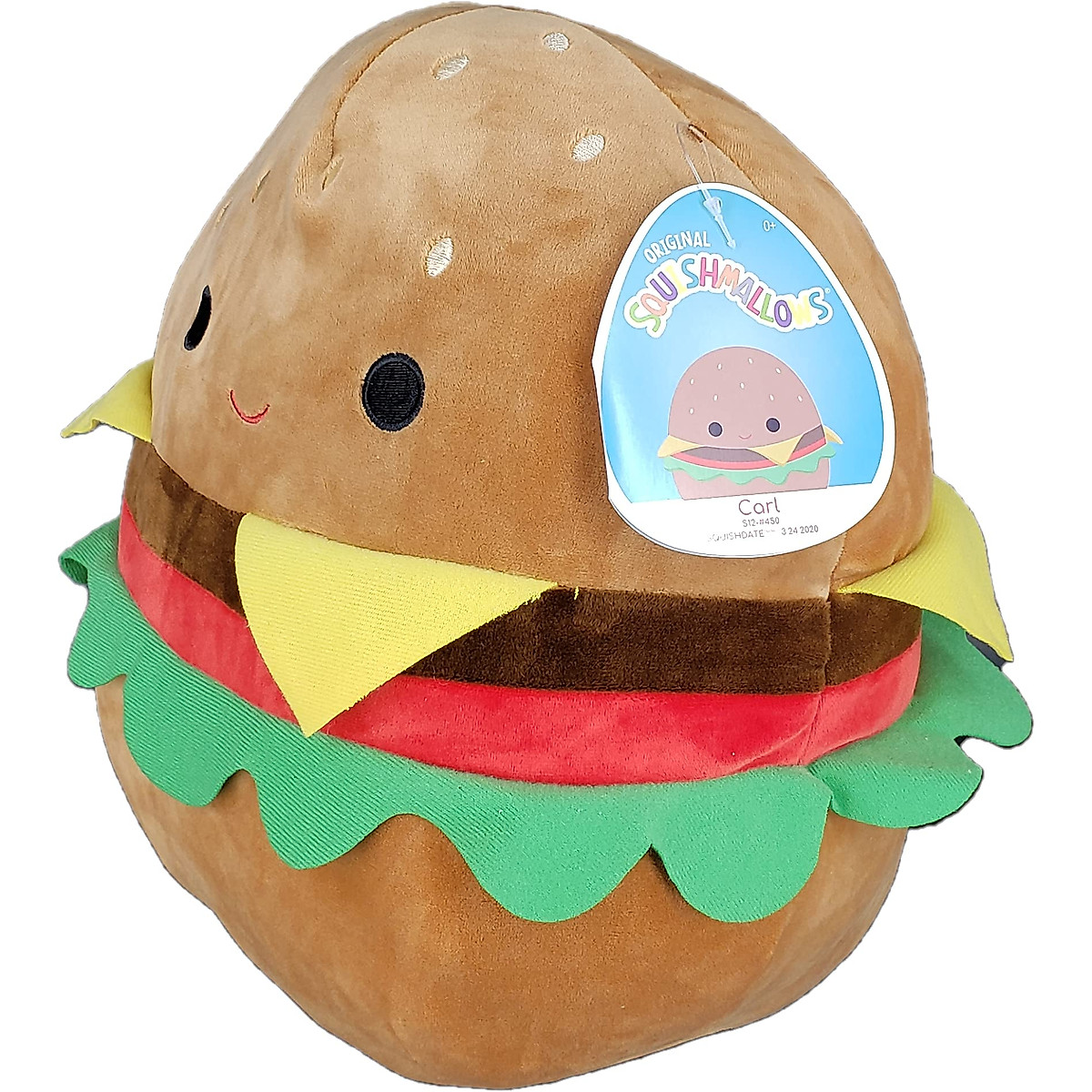 SQUISHMALLOW KellyToys -12 Inch (30cm) - Carl The Cheeseburger - Super Soft Plush Toy Animal Pillow