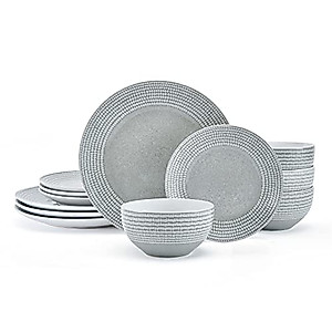Pfaltzgraff Felicity 12 Piece Dinnerware Set, Service for 4,Gray