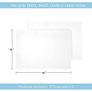 Youth Pillowcase 16" x 22" Size Pack of 2 Pieces Kids Travel Pillow Cover Zipper Closure 500 Thread Count 100% Egyptian Cotton & Hypoallergenic Fits Pillows Sized 12x16, 13x18 or 14x19 White