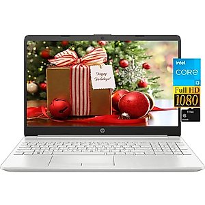 HP 15.6 Inch FHD 1080P Laptop, Intel Dual-Core i3-1115G4 up to 4.1GHz, 8GB DDR4 RAM, 256GB PCIe SSD, USB-C, HDMI, Wi-Fi,Ethernet, Fingerprint Reader, Webcam, Fast Charge, Win10 S + TiTac Card, Silver