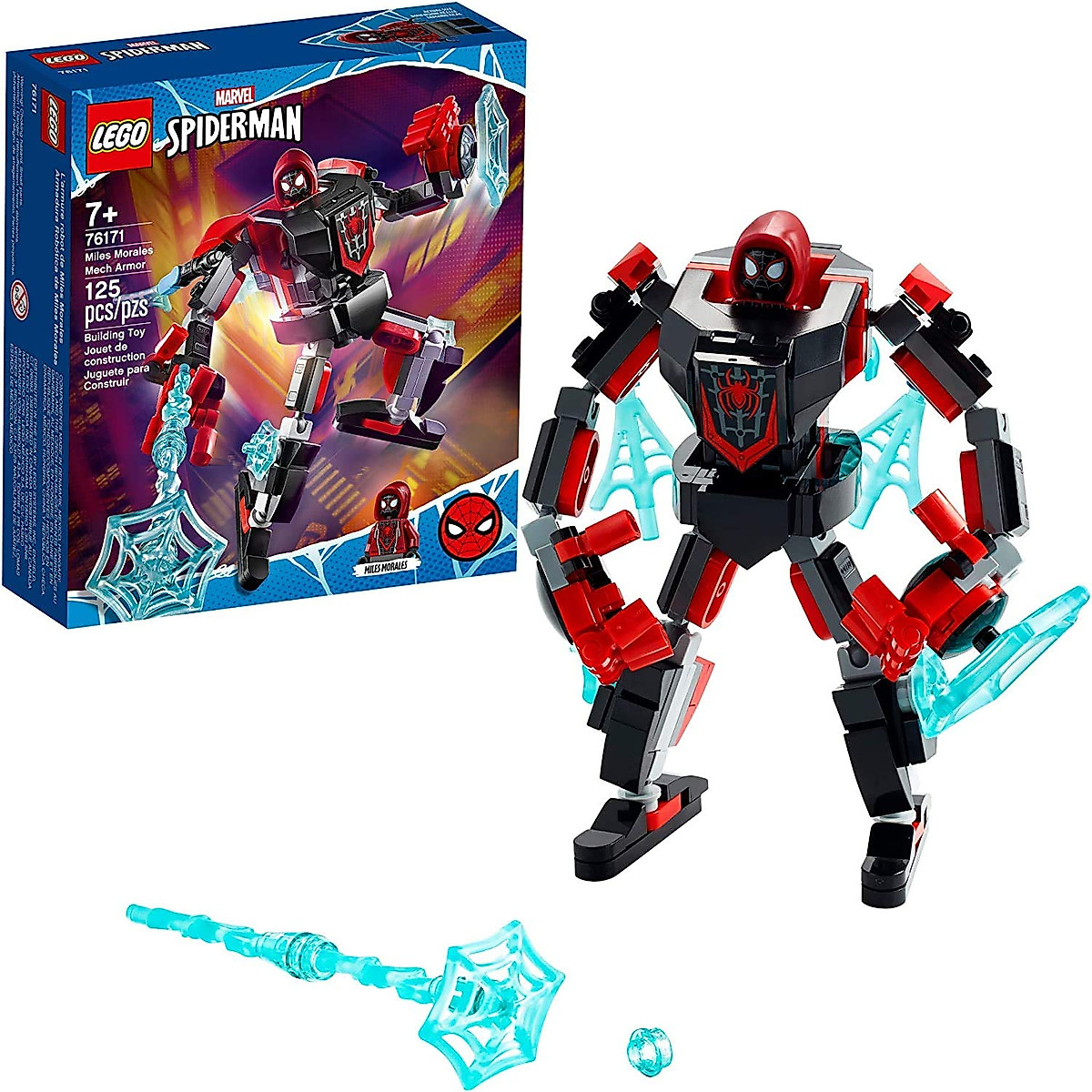 LEGO Marvel Spider-Man Miles Morales Mech Armor 76171 Collectible Construction Toy, New 2021 (125 Pieces)