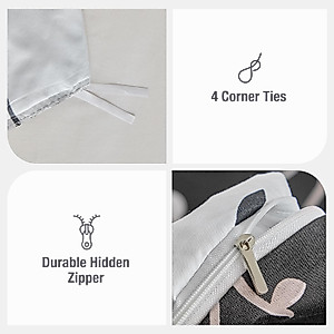 Lekesky Reversible Duvet Cover Queen Size, White Black Tree Branch Pattern Comforter Cover Queen 3pc Super Soft Microfiber Breathable Botanical Bedding Sets with Zipper Ties