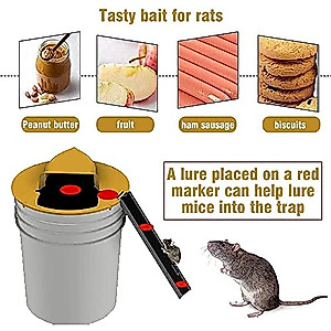 Mouse Trap - Bucket Mouse Traps,Automatic Reset Flip and Slide Bucket Lid Mouse Trap |Humane or Lethal|Reusable|Auto Reset | Indoor Outdoor|5 Gallon Bucket Compatible|2 Pack