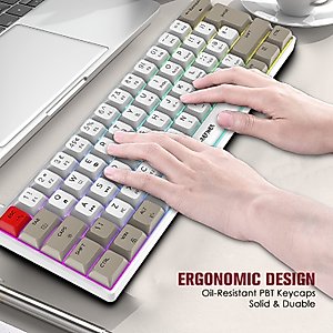 LexonElec 60% Mechanical Gaming Keyboard, Linear Red Switches, RGB Backlit Compact Mechanical Keyboard, PBT Dye-Sub XDA Keycaps, Multimedia Keys, 62-Key Anti-Ghosting Mini Keyboard, for Win/Mac/PC/PS4