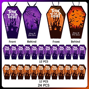 HOMEZZO 24 Pcs Halloween Coffin Boxes, Trick or Treat Halloween Coffin Paper Candy Treat Gift Boxes for Halloween Party Decorations