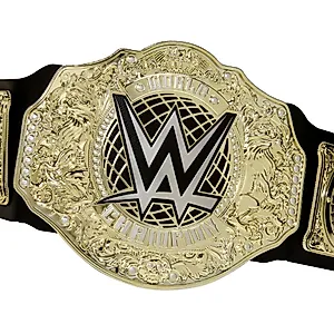 Mattel WWE Championship Title, World Heavyweight Championship Role-Play & Costume Piece, Leather-Like Belt 3+ Feet with One-Time Adjustment
