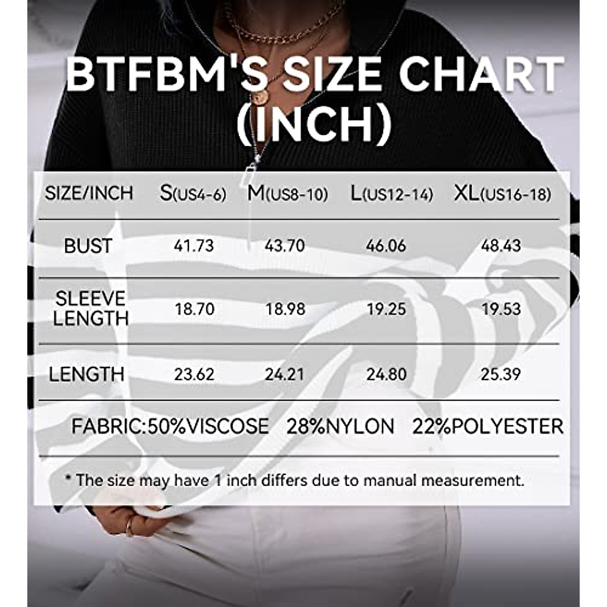 BTFBM Women 2023 Casual Long Sleeve Zip Striped Pullover Sweaters V Neck Collar Ribbed Knit Fall Winter Slouchy Jumpers (Striped Black, Large)