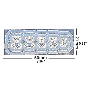 HELYZQ 5Pc Silicone Mini Gummy Bear Mold Nail Art Resin Casting Mold Template Art Craft