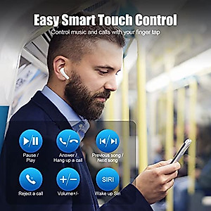 YITCOE Wireless Earbuds, HiFi Stereo Earphones Bluetooth 5.2 Headphones, Automatic Noise Reduction, Auto Pairing Mini Earbuds 30 hrs Playtime with Charging Case for Sports/Work/Home/Office