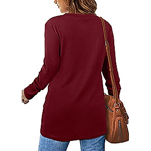 Jescakoo Tunic Shirts For Women To Wear With Leggings Ladies Long Sleeve Tops Xl