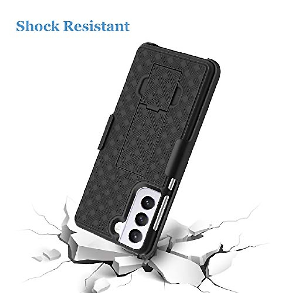 Fingic Galaxy S21 Case, Samsung Galaxy S21 Case Holster Case Combo Shell Slim Rugged Case with Built-in Kickstand Swivel Belt Clip Holster Shockproof Cover for Samsung Galaxy S21 6.2 inch 2021, Black