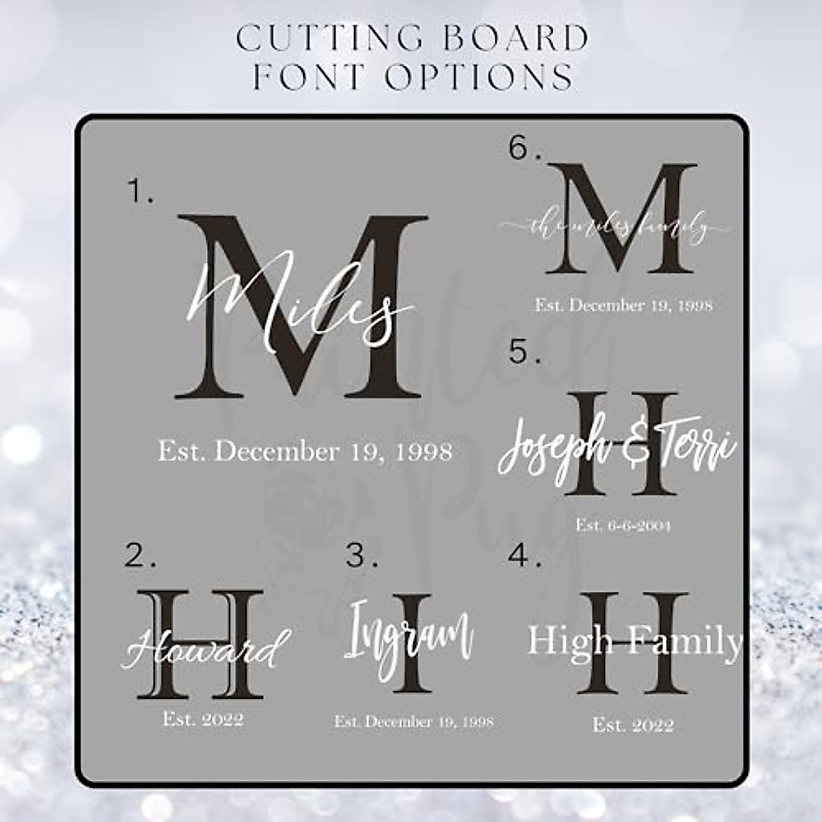 Personalized Tempered Glass Cutting Board Wedding Gift from The Painted Pug | Custom Anniversary Gift for Couples | Customized Housewarming Real Estate Gift Idea