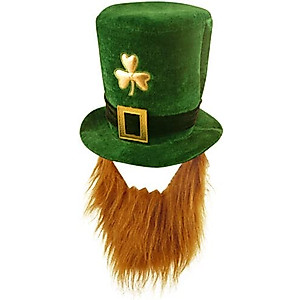 HENBRANDT Shamrock Velv Hat With Beard, Green, One Size
