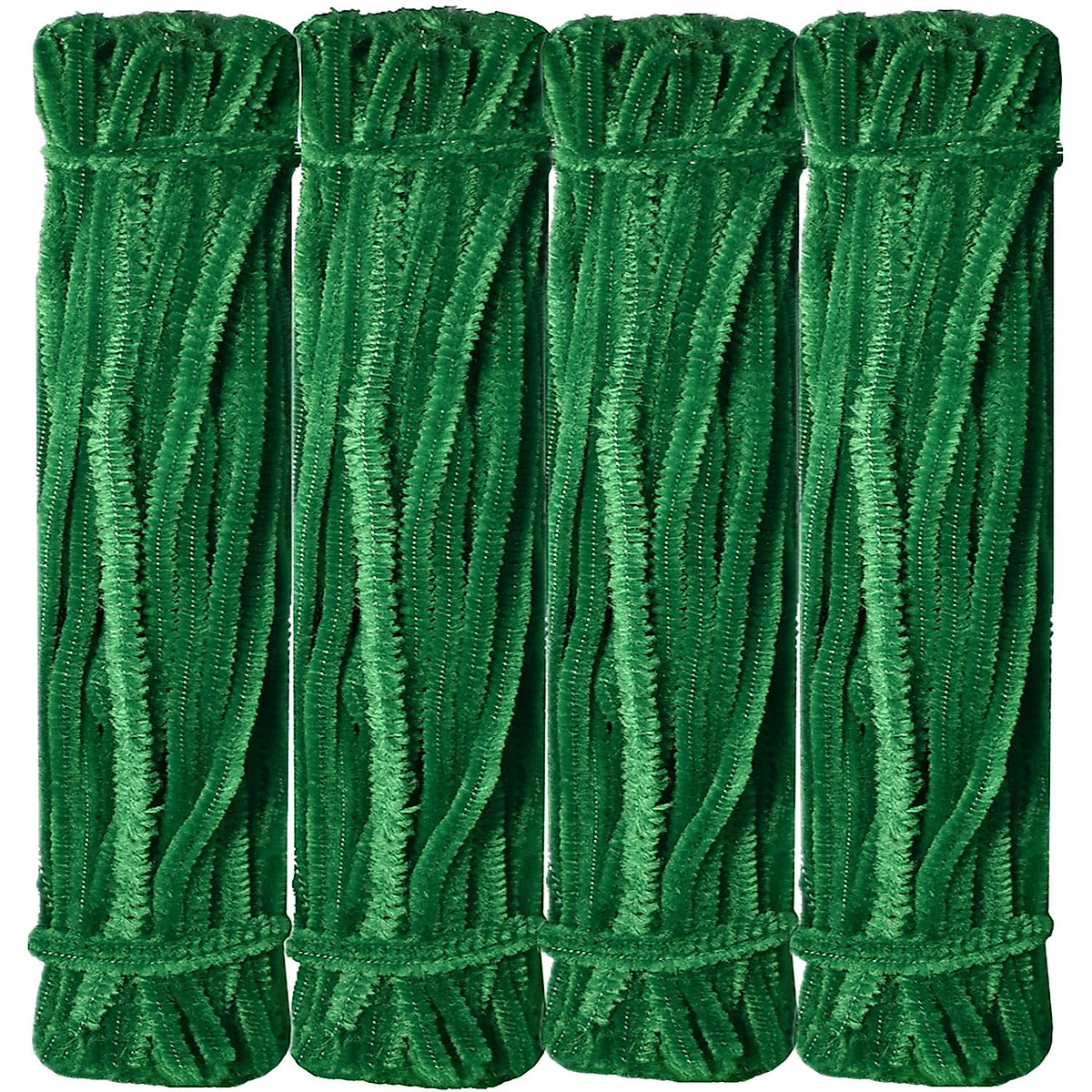Dark Green Pipe Cleaners Chenille Stems (200 Pack) for DIY Art Craft Decorations Creative (12 in x 0.24 in)