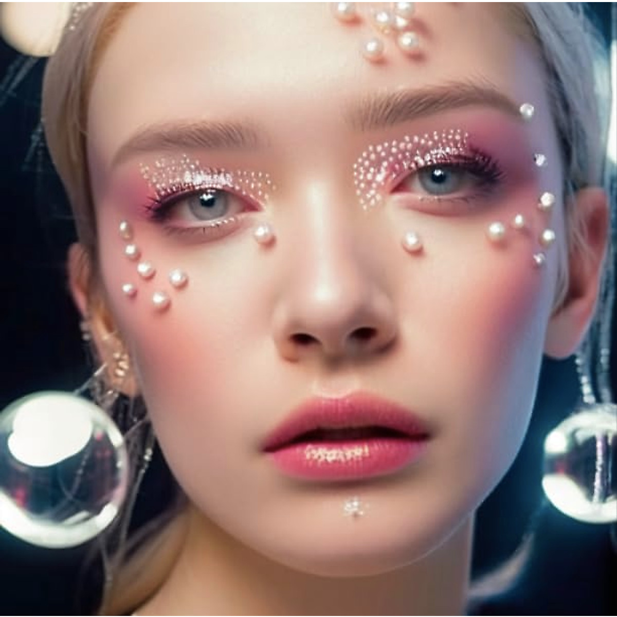 KoZiHog 990 Pcs Self Adhesive Pearl Stickers,Peals Gems for Hair, Makeup, Face Eye, Nail,DIY Craft Crafts Decor Pearl 6 Sheet, 6 Size