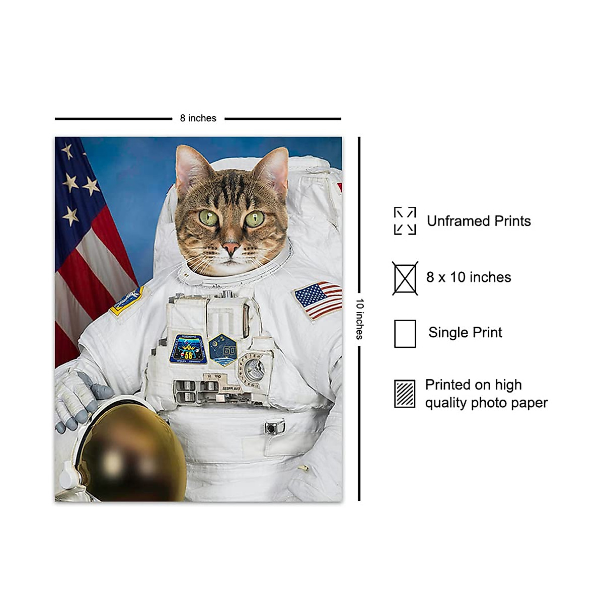 Cat Astronaut - Cat Wall Decor - Astronaut Decor - Space Wall Decor - Space Wall Art - NASA Wall Decor - Funny Cat Wall Art Poster - Cute Cat Home Decor - Cat Themed Gifts