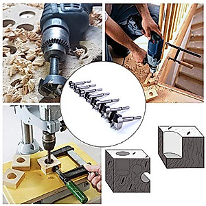 MYOYAY 15PCS Forstner Drill Bit Set Metric 10-50mm 2/5-2 Inch Carbon Steel Wood Punching Bits Woodworking Hole Saw Flat Wing Drilling Bits with Wooden Storage Box