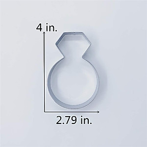 LILIAO Diamond Ring Cookie Cutter for Wedding/Engagement - 2.8 x 4 inches - Stainless Steel