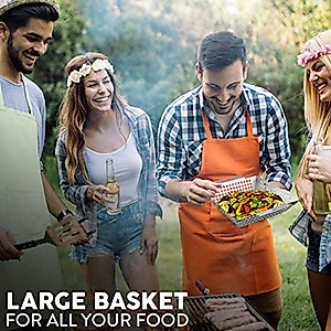 Kaluns Grill Basket, Best Grilling Basket for Vegetables and Shrimp, Stainless Steel Material, Fits Most Grills, Great for BBQ or Oven Use, BBQ Accessories