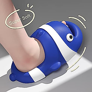 Jerzmy Cute Clown Fish Cloud Slides for Kids Toddler, Novelty Funny Animals Boys Girls House Slippers Non-Slip Soft Beach Sandals Shoes for Indoor Outdoor Shower Pool, Blue Size 3