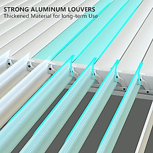 StarEcho Louvered Pergola 10 x 13 Ft with Integrated Drainage System - Durable Aluminum Outdoor Structure for Backyard, Garden, and Terrace - Adjustable Roof Gazebo for Easy Installation（White）