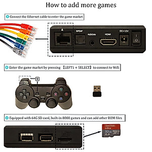 RegiisJoy 8000 in 1 Mini Game Box Pandora Box 18S , Arcade Game Console Support Wi-Fi/LAN Add 50000+ Games, Classic Retro Video Console 2 Wireless Controllers fits 4K TV