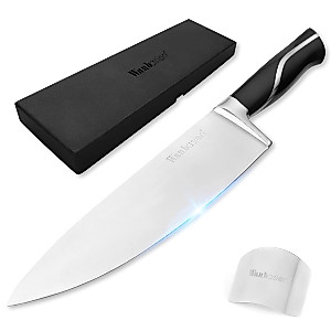 Wanbasion Chef Knife Professional 8 inch, Stainless Steel Kitchen Knife with Finger Guard, Sharp Knife for Cutting Meat
