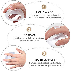 EXCEART 2pcs Mom Palm Cup Pressure Drum Massage Chest Percussion Cup Silicone Sputum Remover Infant Phlegm Sputum Cup Baby Suckling Milk for Baby Toddler Elderly (Transparent)