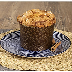 12oz Kulich Mold Paska Easter Bread Forms |12 pcs| Bread Paper Mold - Brown Non Stick Panettone Paper Baking Molds Universal - Brown Design W 4.33 x H 3.35-In