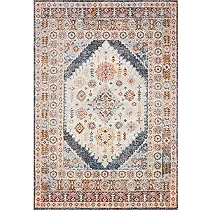 Loloi CLARA Area Rug, 9'-3" x 13', Pebble/Fiesta