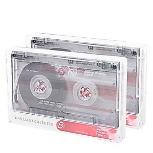 Sara-u 2Pcs Empty Cassette Tape 60 Minutes Standard Cassette Blank Tape Player Empty Magnetic Audio Tape Recording for Speech Music Recording MP3 /DVD