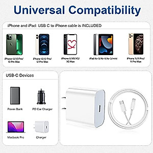 iPhone Charger fast charging [APPLE MFi Certified] 2 pack Apple Type C Wall Charger Block with 2 pack [6FT&10FT] Long USB C to lightning cable for iPhone 14/13/12/12 Pro Max/11/Xs Max/XR/X,AirPods Pro