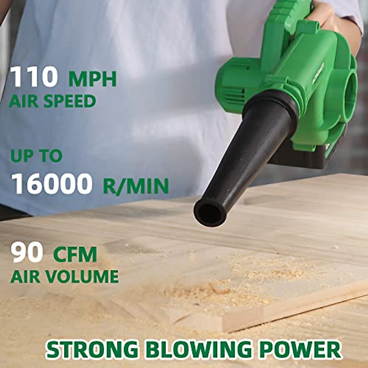 ALTOCRAFT 2-in-1 Jobsite Cordless Blower & Vacuum,20V Max Lightweight Handheld Small Dry Leaf Sawdust Blower Cleaner with 3.0Ah Battery and Charger,110MPH for Workshop Car Dust Blowing and Vacuuming