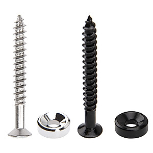 12Pcs Yootones Guitar Neck Joint Ferrules Bushing with Screws Compatible with Bass Electric Guitar(Black+Silver)