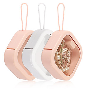 VOCOOL 3 Pcs Portable Hair Tie Organizer, Travel Qtip Holder, Hair Accessories Organizer, Storage Boxes, Hanging Small Items Containers, Cotton Swab Dispenser, Gifts for Girls, Women, Mom