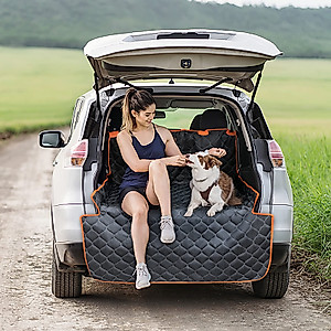 Trunk Cargo Liner for Dogs - Waterproof, Non-Slip Pet Car SUV Seat Cover with Bumper Flap Protector Washable Dog Accessories for SUV Trunk Sedans Vans, Universal Fit (90" L x 55" W)