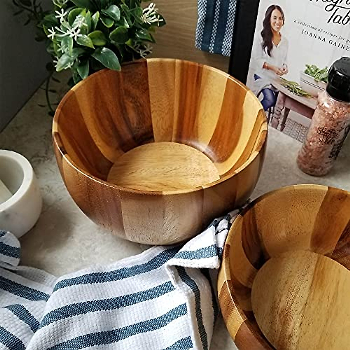 Lipper International 1269 Acacia Sunburst Bowl, Salad-for-Two, 9", Single Bowl