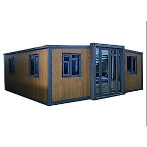 Expo Groups Portable 19x20 Ft Expandable Prefabricated Home 3+ bedrooms – Ideal for Hotels, Offices, Guard Houses, Shops, Villas, Complete Restroom, Pre-Wired (13x20FT)