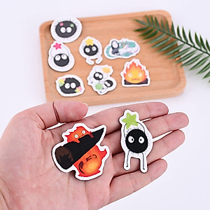 Pounchi Soot Sprites Fridge Magnet (9 Pack) Anime Magnet Bumper Office Cabinets Decoration Fridge Metal Magnet Flexible Reusable Magnetic Vinyl