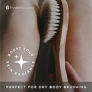 Hydrea London Dry Body Brush –Short Handle Premium Exfoliating Dry Skin Brush with Natural Bristle, FSC® Certified Beechwood.