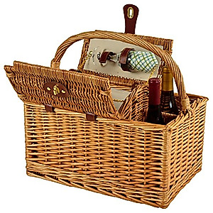 Picnic at Ascot Vineyard Willow Picnic Basket with service for 2 - Gazebo