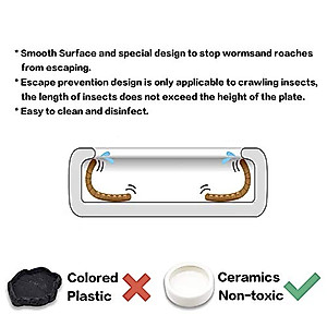 4 Pack Worm Dish Reptile Food Bowl, Ceramics Made, Lizard, Gecko Food Dish(2.7inch)