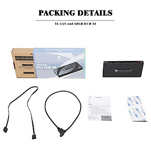 Thermalright ARGB Fan HUB Controller Support 8 Groups of Fans, 8-Port 4 Pin PC Fan Controller, 5V-3Pin ARGB Fan Hub, Strong Paste+Magnetic Suction, SATA Power Cord(12V 4-pin RGB is not Supported)