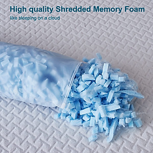Cooling Pillow for hot Sleepers - Queen Pillow for Side and Back Sleeper - Adjustable Bed Pillows - Shredded Memory Foam Cooling Gel Pillow with Extra Fill