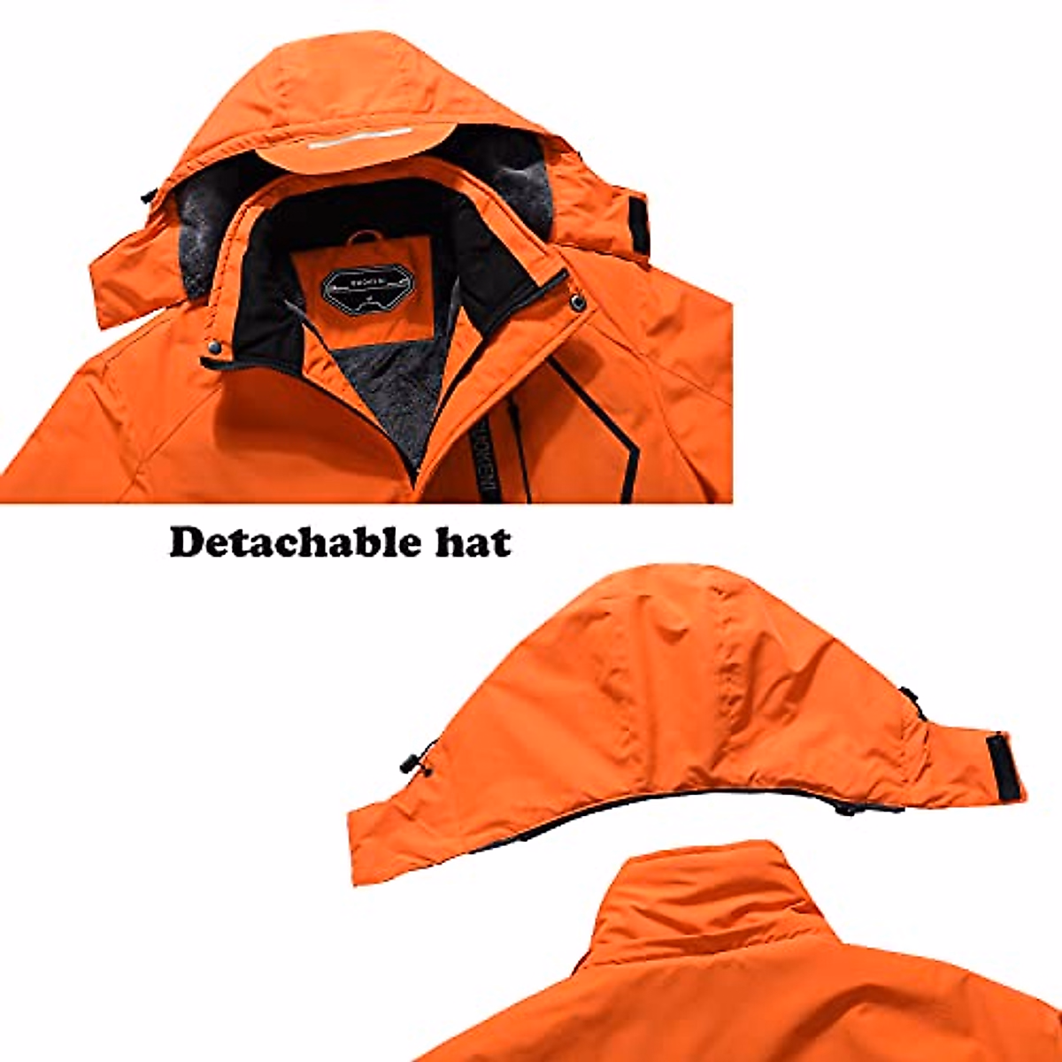 SUOKENI Men's Waterproof Ski Jacket Warm Winter Snow Coat Hooded Raincoat X-Large