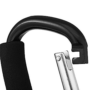2pcs in Pack Universal Large Buggy Clip Pram Pushchair Shopping Bag Hook Carabiner (Black 14cm)