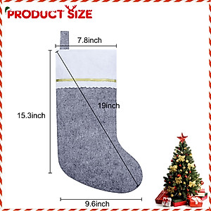 CHOTONIC 36 Pack Red and White Felt Christmas Stockings, 19 Inches White Cuff with Gold Trim DIY Personalized Christmas Stockings for Family Holiday Season Decor Kids Xmas Decorations