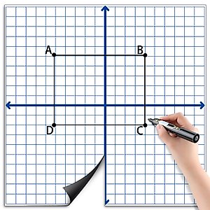 4 Pieces Jumbo Magnetic XY Coordinate Dry Erase Grid, Magnetic Graph for Grid Whiteboard, Dry Erase Board, Dry Erase Graph for Classrooms, Teaching, Learning Tools, 26 x 26 Inches