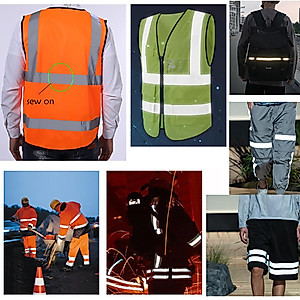 NOZUONO High Visibility Silver Reflective Fabric Tape Strips DIY Edging for Clohting Sew On (1 in x 20yd)